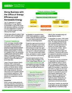 Doing Business with DOE #2 – EERE – Federal Access Program